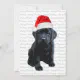 Black Lab Merry Christmas Labrador Puppy Santa Dog Holiday Card | Zazzle