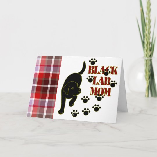 Black Lab Mom Plaid Card | Zazzle.com