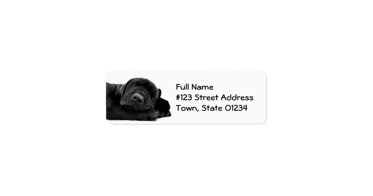 Black Lab Puppy Mailing Label | Zazzle