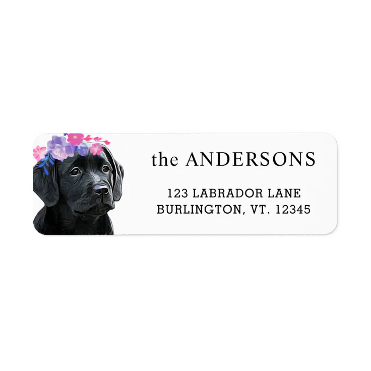 Black Lab Puppy Return Address Label | Zazzle