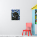 Black Lab Puppy Starry Night Van Gogh Inspired Poster | Zazzle