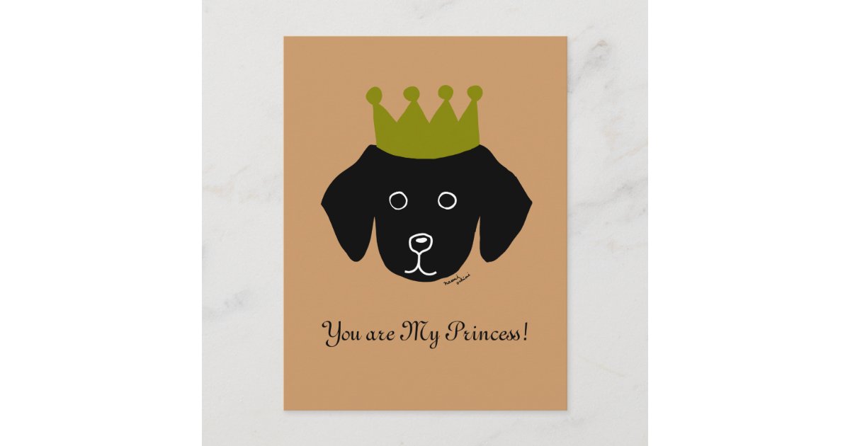 Black Lab Retriever Funny Cartoon Illustration Postcard | Zazzle