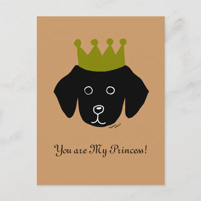 Black Lab Retriever Funny Cartoon Illustration Postcard | Zazzle