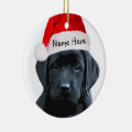 Black Lab Santa Christmas Ornament | Zazzle