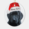 Black Lab Santa Christmas Ornament | Zazzle
