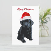 Black Lab Santa Dog Merry Christmas - Labrador Dog Holiday Card | Zazzle