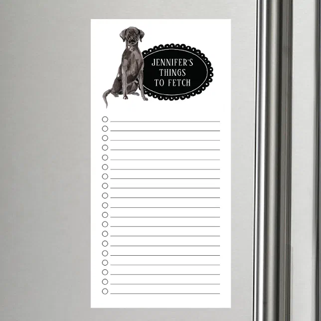 Black Lab Shopping List Magnetic Notepad | Zazzle