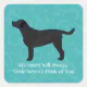 Black Lab Thinking of You Design Square Sticker | Zazzle