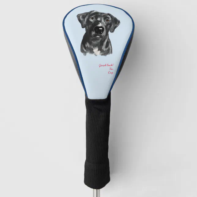 Black Lab with white Dog Golf Head Cover | Zazzle