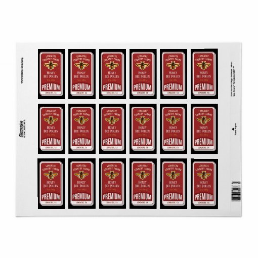 Black Label Bee Pollen Product Labels | Zazzle