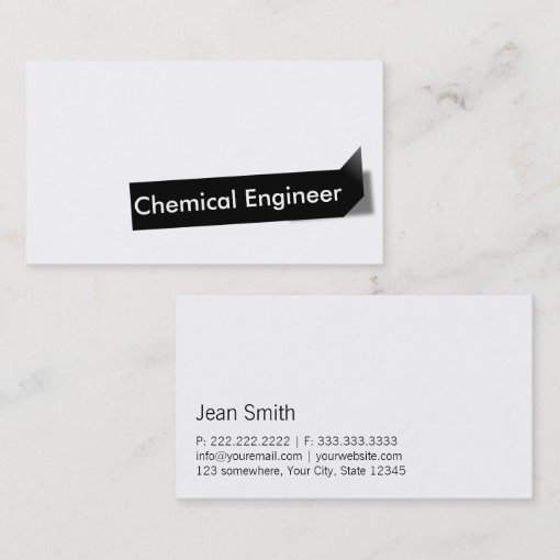 Black Label Chemical Engineer Business Card | Zazzle
