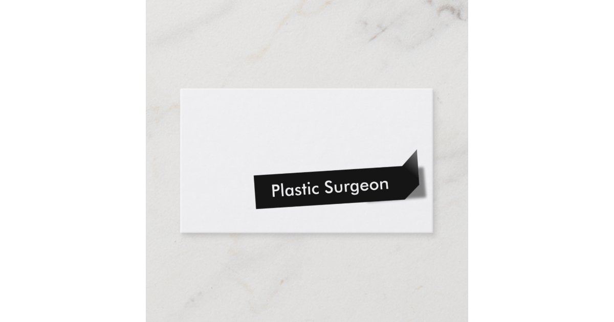 Black Label Plastic Surgeon Business Card | Zazzle
