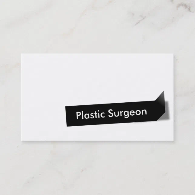 Black Label Plastic Surgeon Business Card | Zazzle