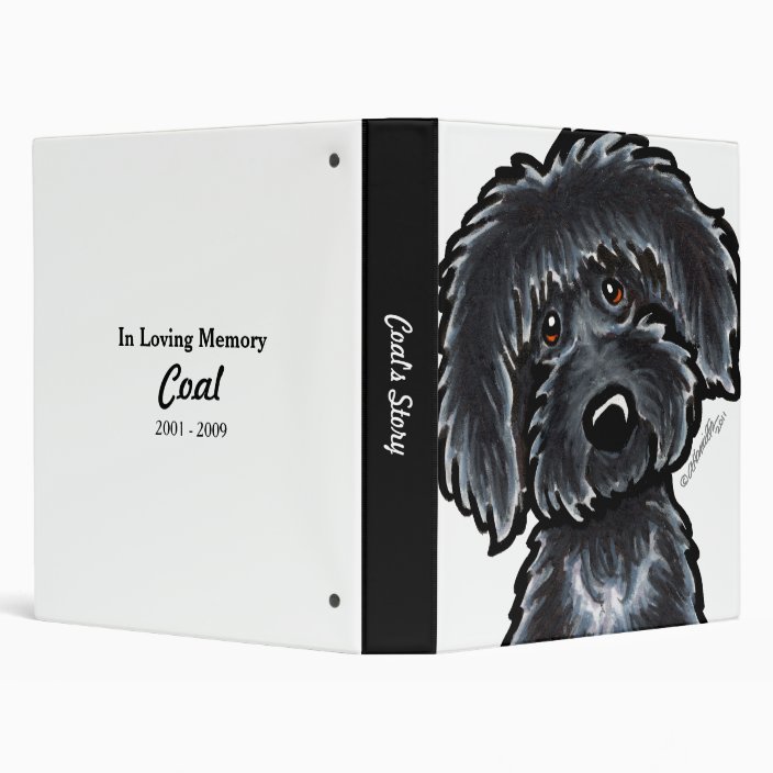 Black Labradoodle Art Personalized Keepsake 3 Ring Binder | Zazzle.com