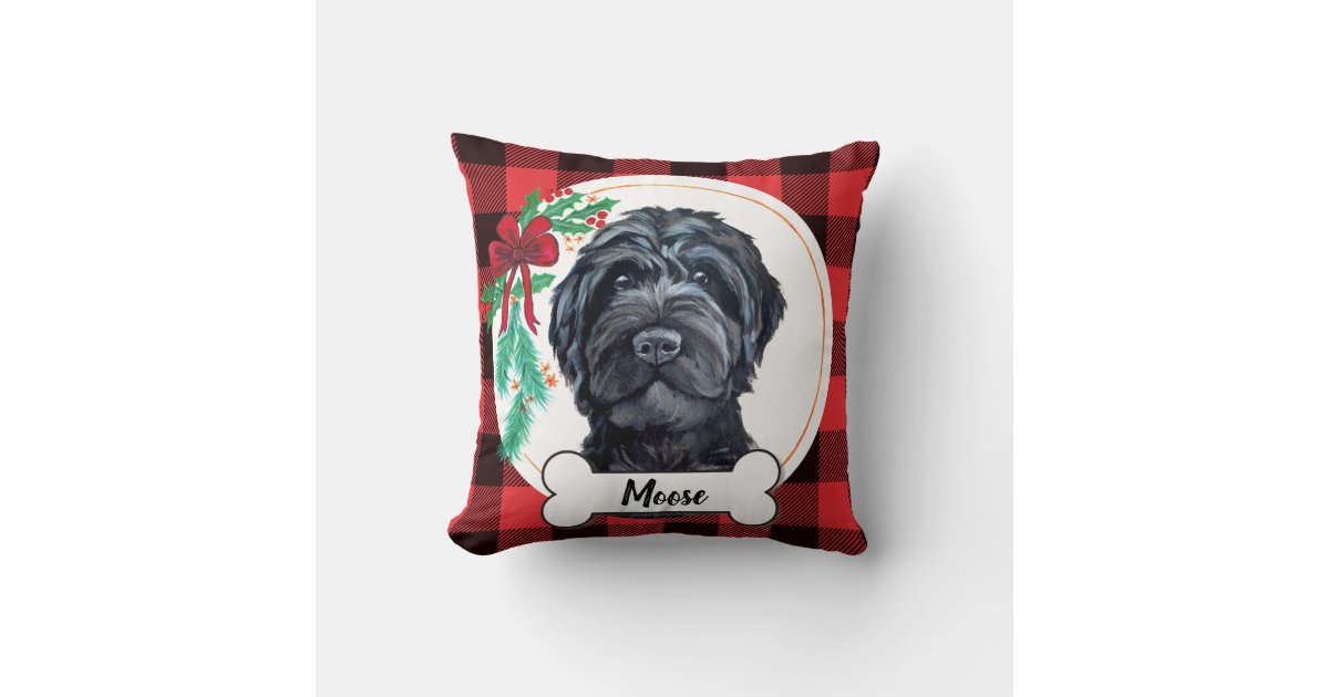 Black Labradoodle / Black Goldendoodle Throw Pillow | Zazzle