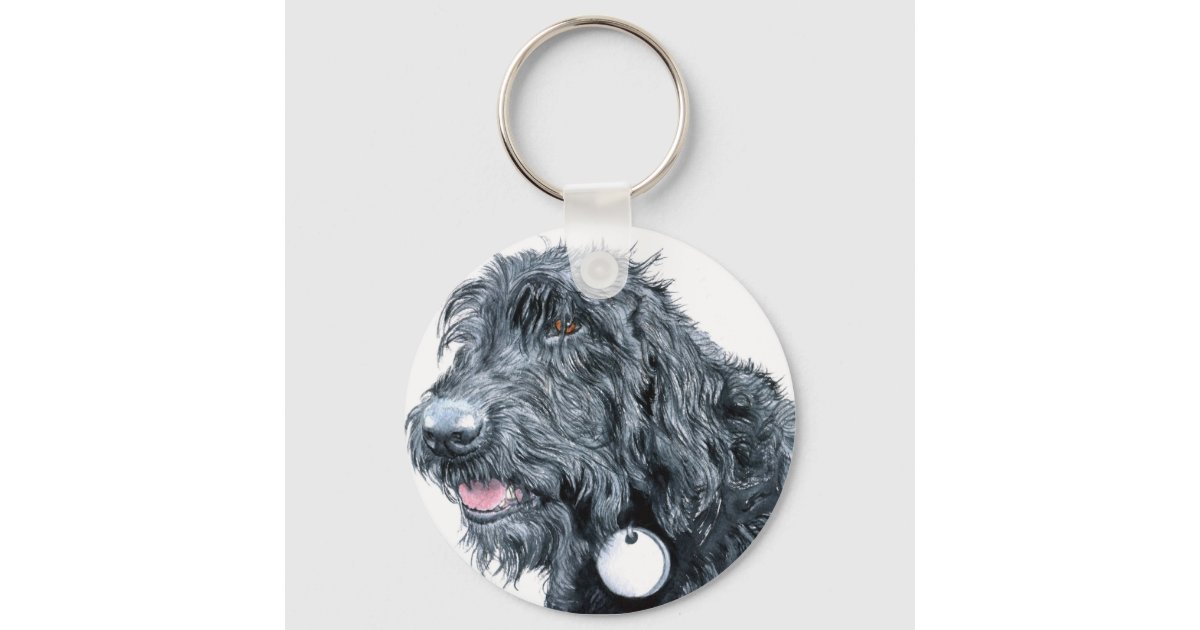 Black Labradoodle Keychain | Zazzle