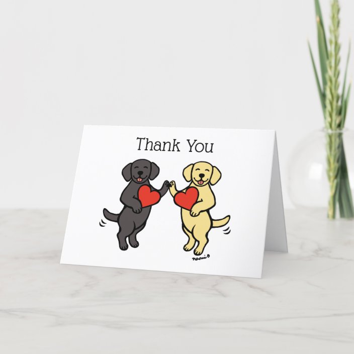 Black Labrador and Yellow Labrador Thank You Holiday Card | Zazzle.com