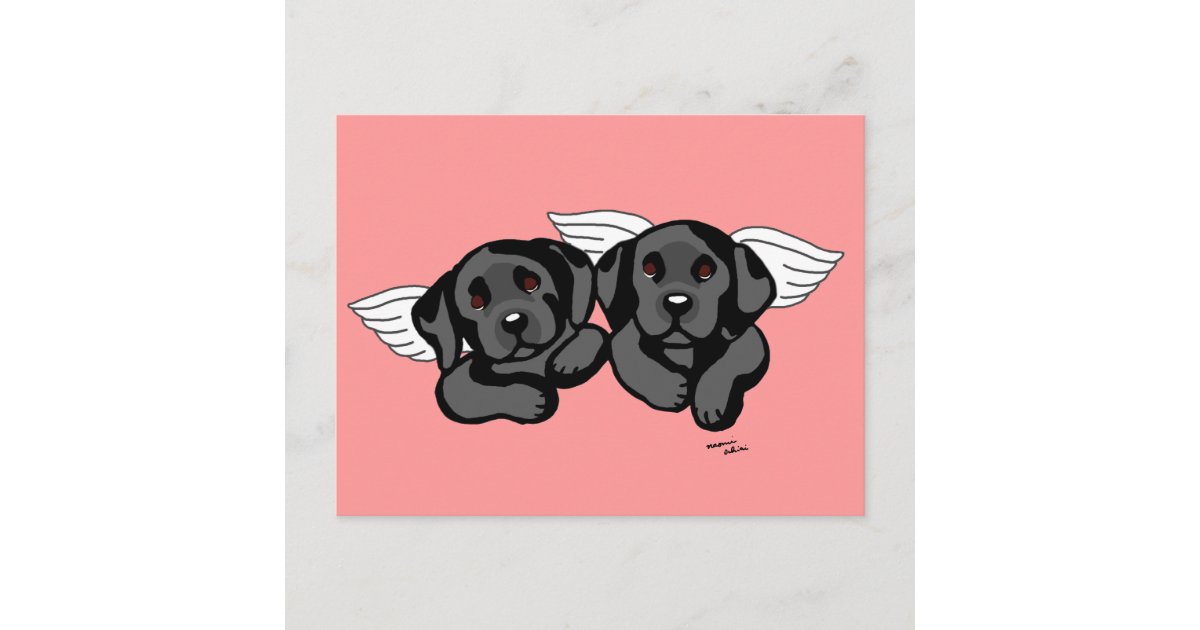 Black Labrador Angels (Rainbow Bridge) Postcard | Zazzle