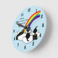 Black Labrador Angels Rainbow Bridge Round Clock | Zazzle