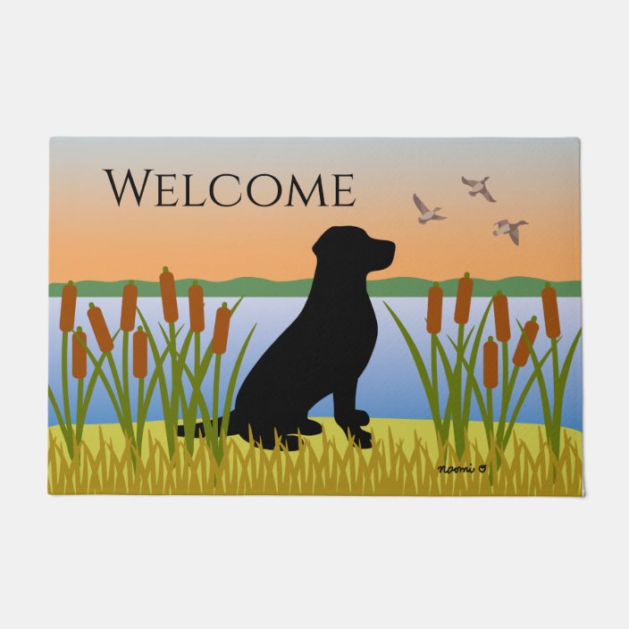 Black Labrador Bird Dog Sunset Doormat | Zazzle.com