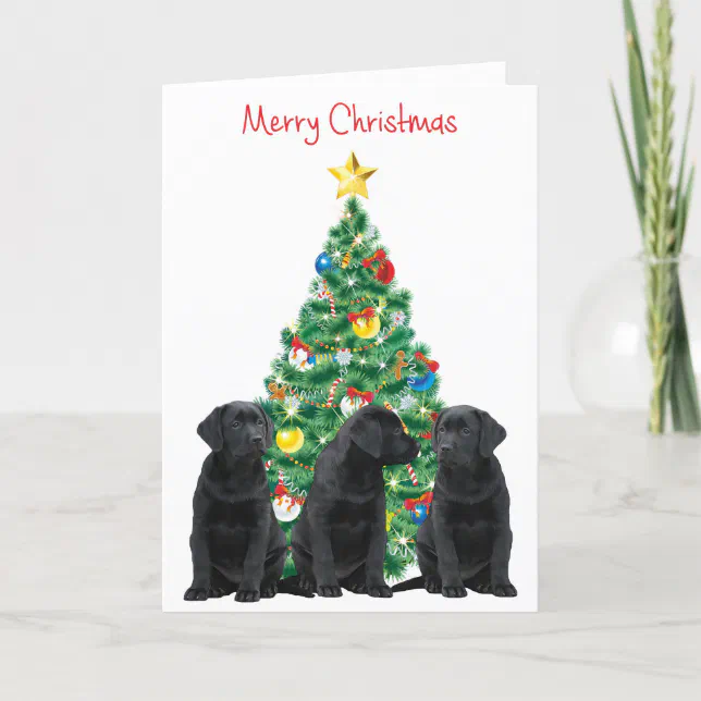 Black Labrador Christmas Card | Zazzle
