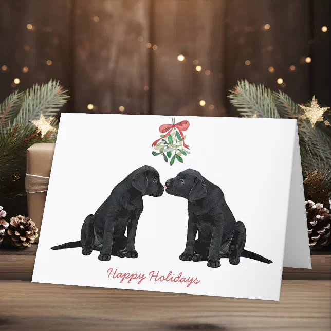 Black Labrador Christmas Card | Zazzle