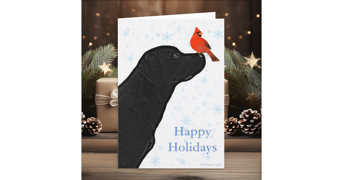 Black Labrador Christmas Card - Holiday Card | Zazzle