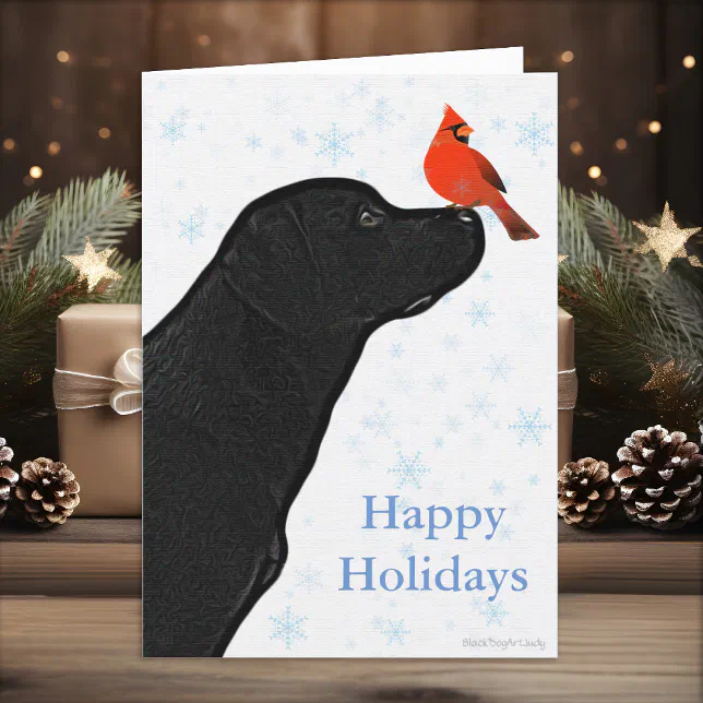 Black Labrador Christmas Card - Holiday Card | Zazzle