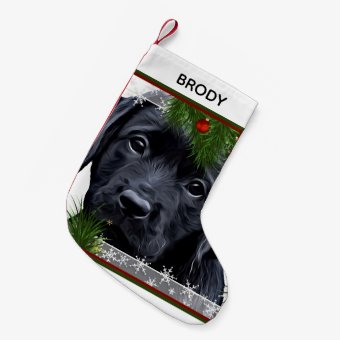 Black Labrador Christmas - Cute Dog Puppy Small Christmas Stocking | Zazzle