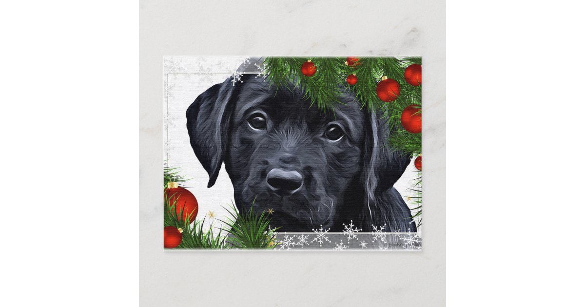 Black Labrador Christmas - Dog Holiday - Black Lab Postcard | Zazzle