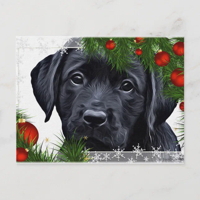 Black Labrador Christmas - Dog Holiday - Black Lab Postcard | Zazzle