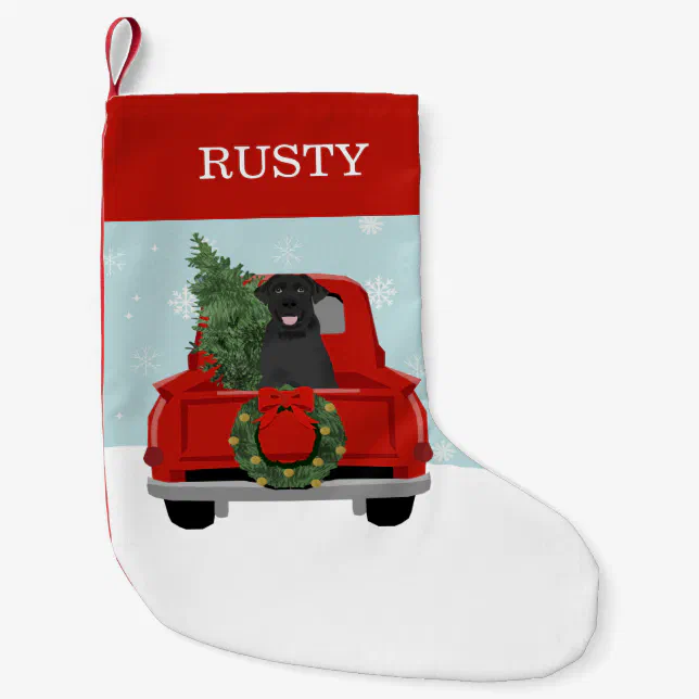 Black Labrador Christmas Dog Small Christmas Stocking | Zazzle