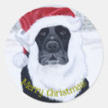 Black Labrador Christmas Santa Classic Round Sticker | Zazzle