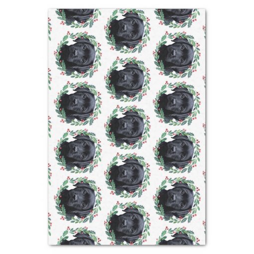 Black Labrador Elegant Dog Christmas Tissue Paper | Zazzle