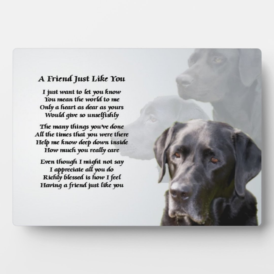Black Labrador Friend Poem Plaque | Zazzle