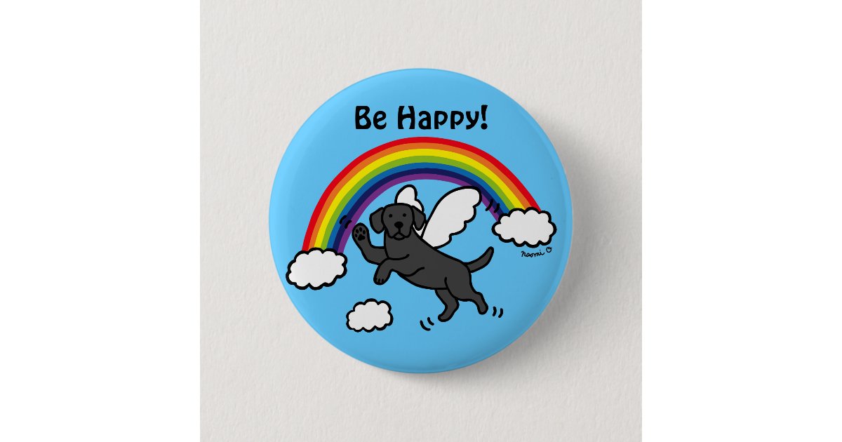 Black Labrador Guardian Angel (Rainbow Bridge) Button | Zazzle