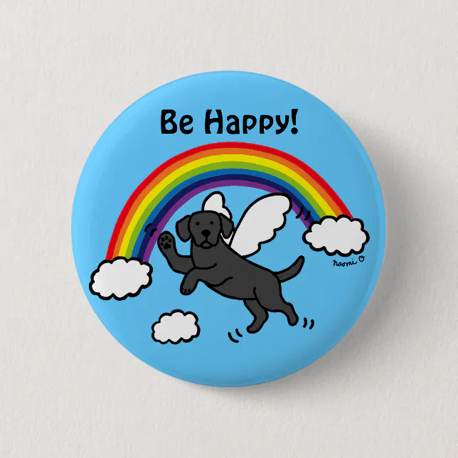 Black Labrador Guardian Angel (Rainbow Bridge) Button | Zazzle