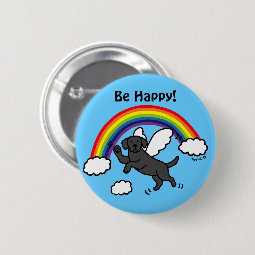 Black Labrador Guardian Angel (Rainbow Bridge) Button | Zazzle