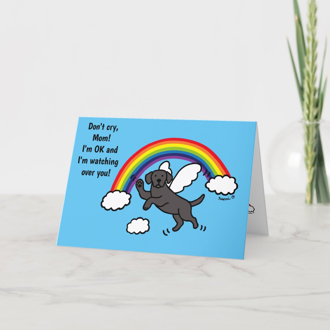 Black Labrador Guardian Angel (Rainbow Bridge) Card | Zazzle