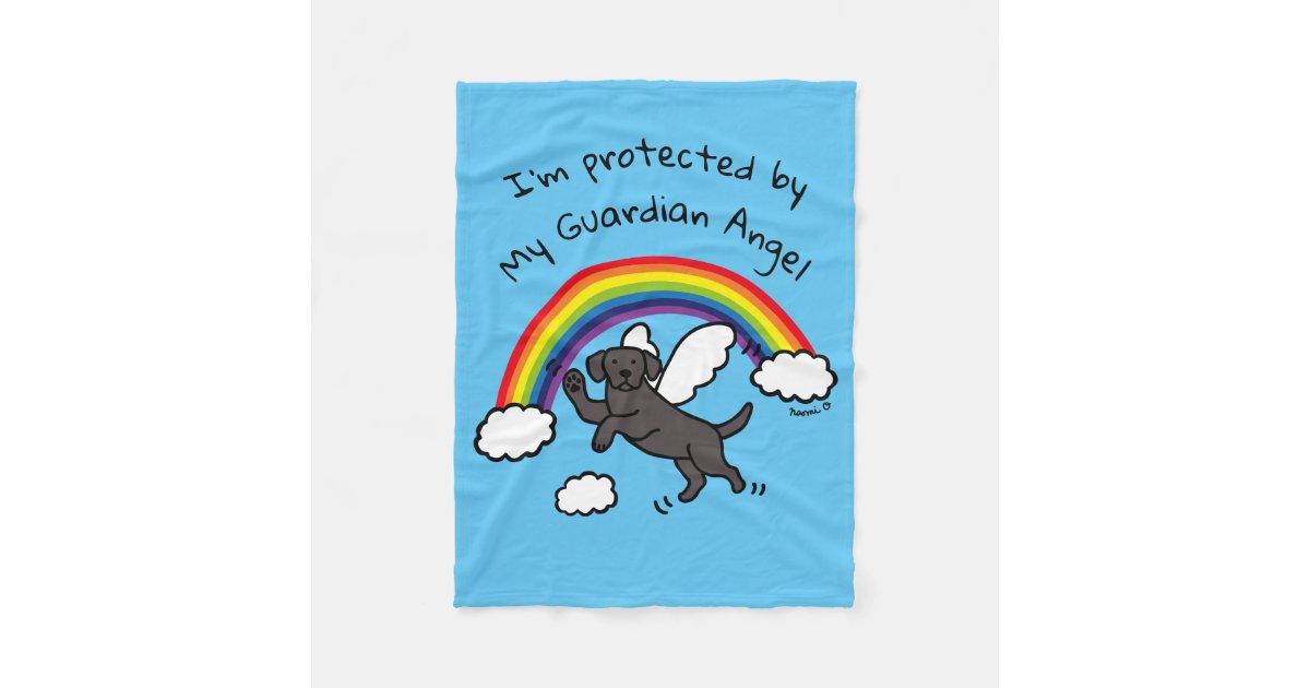 Black Labrador Guardian Angel (Rainbow Bridge) Fleece Blanket | Zazzle