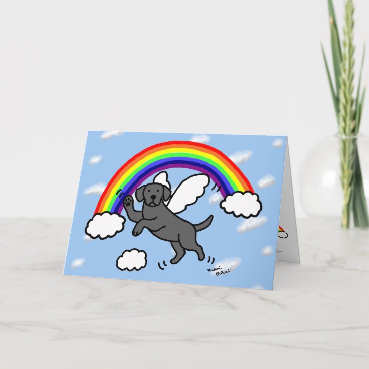Black Labrador Guardian Angel (Rainbow Bridge) Thank You Card | Zazzle