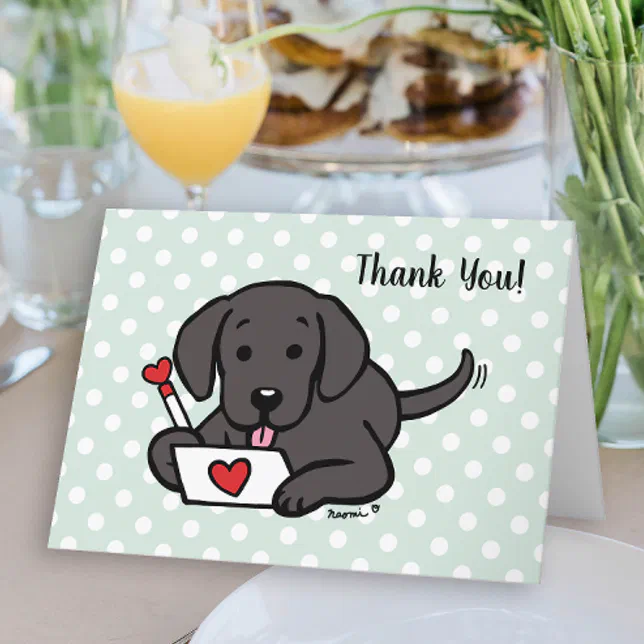 Black Labrador Love Letter Thank You Card | Zazzle