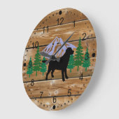 Black Labrador Outline Evergreen Wall Clock | Zazzle