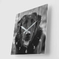 Black Labrador Photo Pet Dog Square Wall Clock | Zazzle