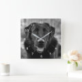 Black Labrador Photo Pet Dog Square Wall Clock | Zazzle