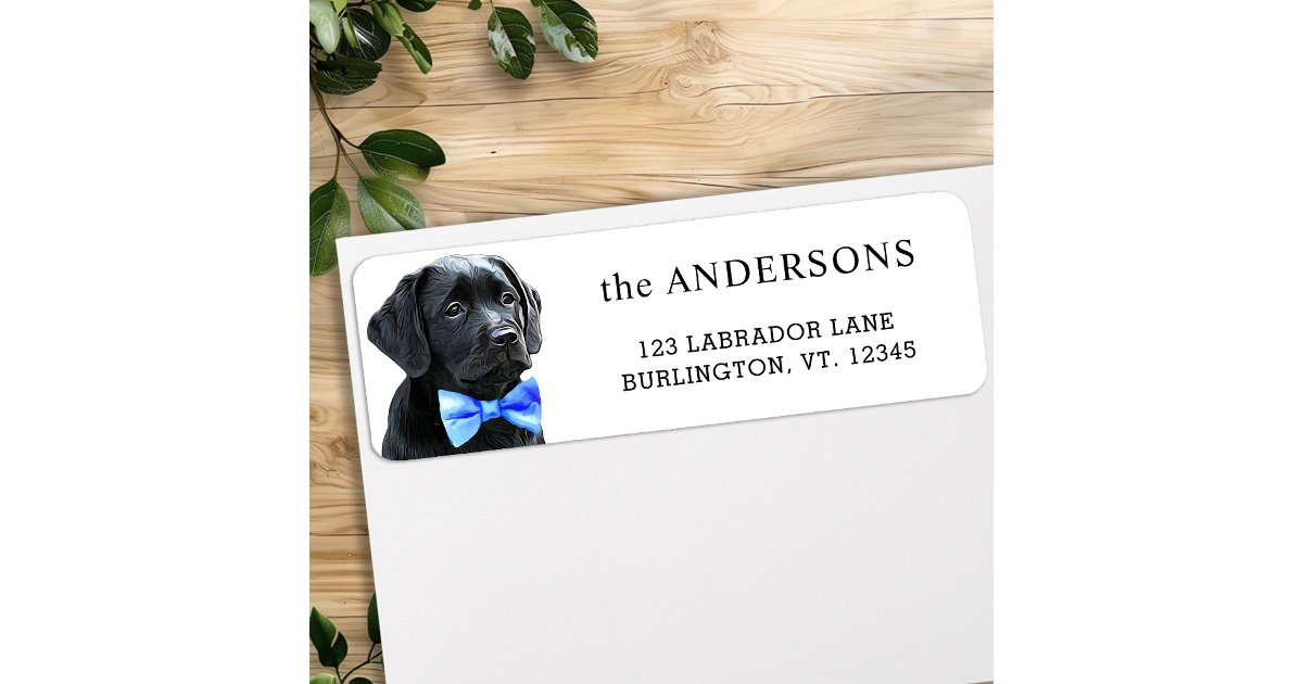 Black Labrador Puppy Return Address Label | Zazzle