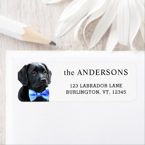 Black Labrador Puppy Return Address Label | Zazzle