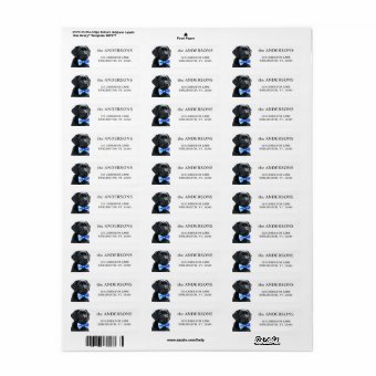 Black Labrador Puppy Return Address Label | Zazzle