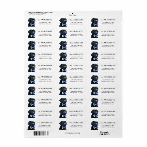 Black Labrador Puppy Return Address Label | Zazzle