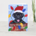 Black Labrador Puppy Santa Christmas Holiday Card | Zazzle